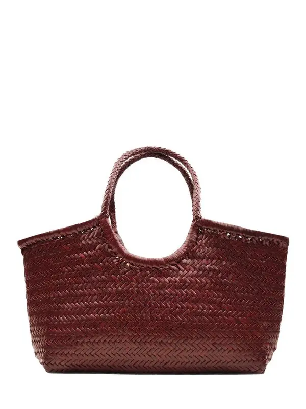 Dragon Diffusion Nantucket Handwoven Leather Tote - Bordo