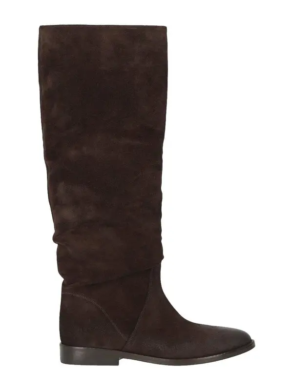 STRATEGIA Slouchy Suede Boots - Brown