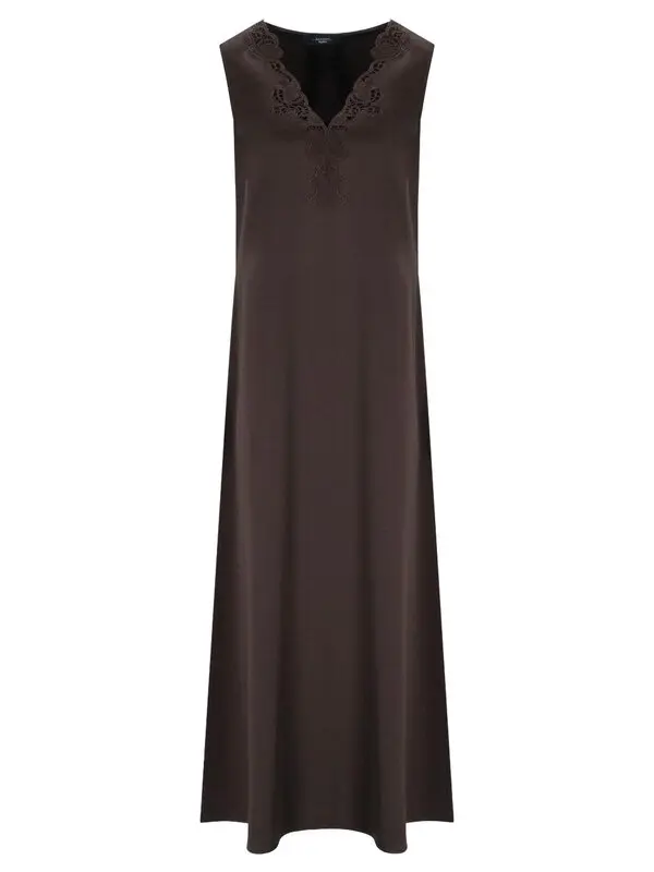Max Mara Canossa Satin Dress - Brown