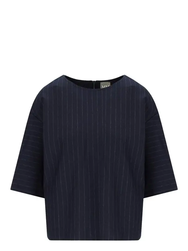 Max Mara Kaya Pinstripe Blouse - Blue
