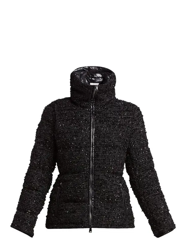 Moncler Urbel Tweed Down Puffer Jacket - Black