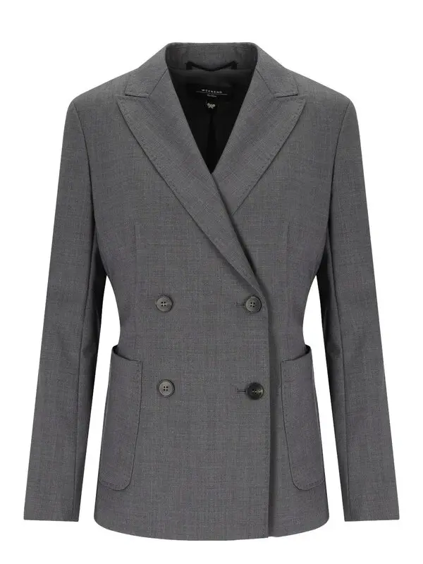 Max Mara Ornati Double Breasted Blazer - Grey