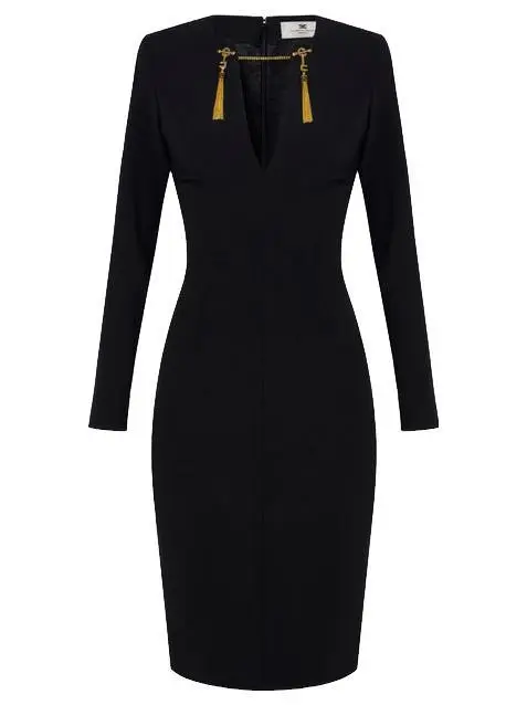 Elisabetta Franchi Jewel Chain Dress - Black