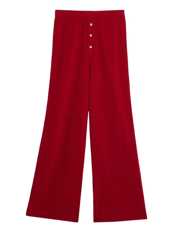 Guest In Residence Everywear Cashmere Knit Relaxed Pants - Ruby