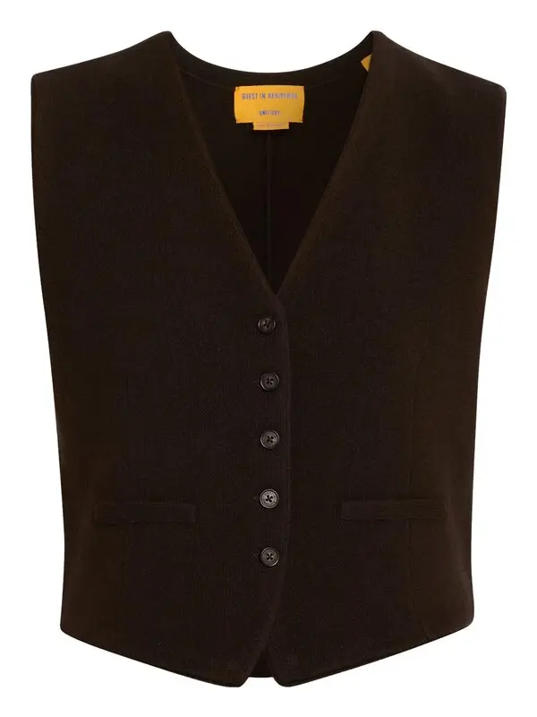Guest In Residence Tailored Cashmere Vest - Burnt Coco
