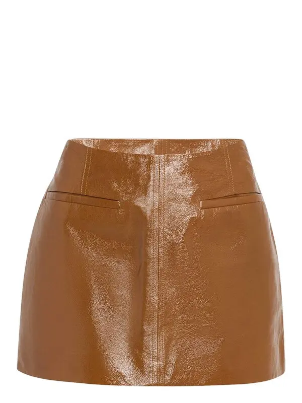 A.L.C. Cowan Leather Mini Skirt - Brown
