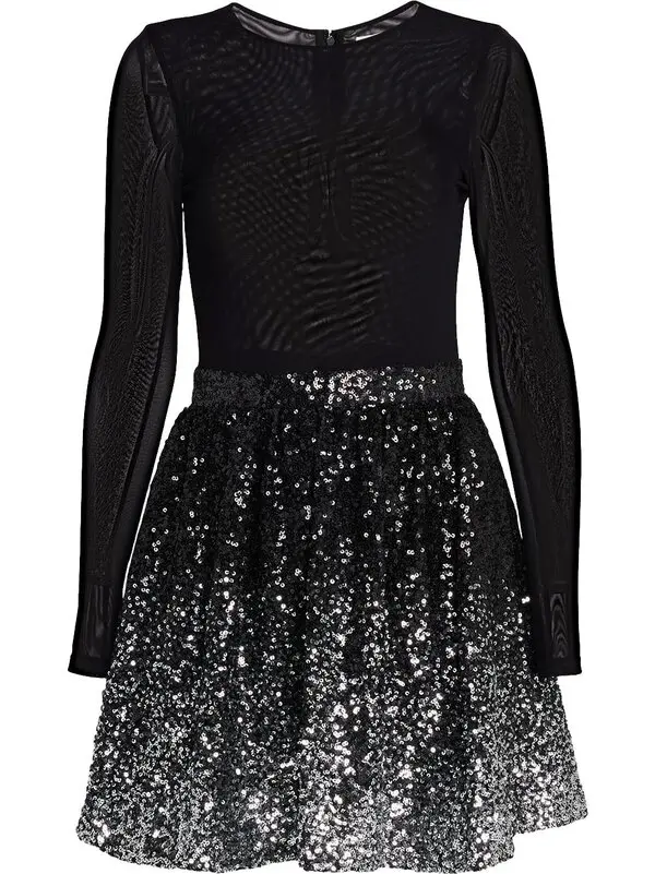 Alice + Olivia Chara Embellished Mini Dress - Black/mult