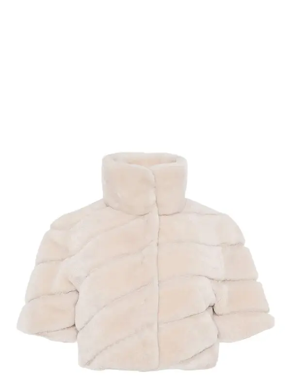 Gorski Lamb Shearling Bolero Jacket - White