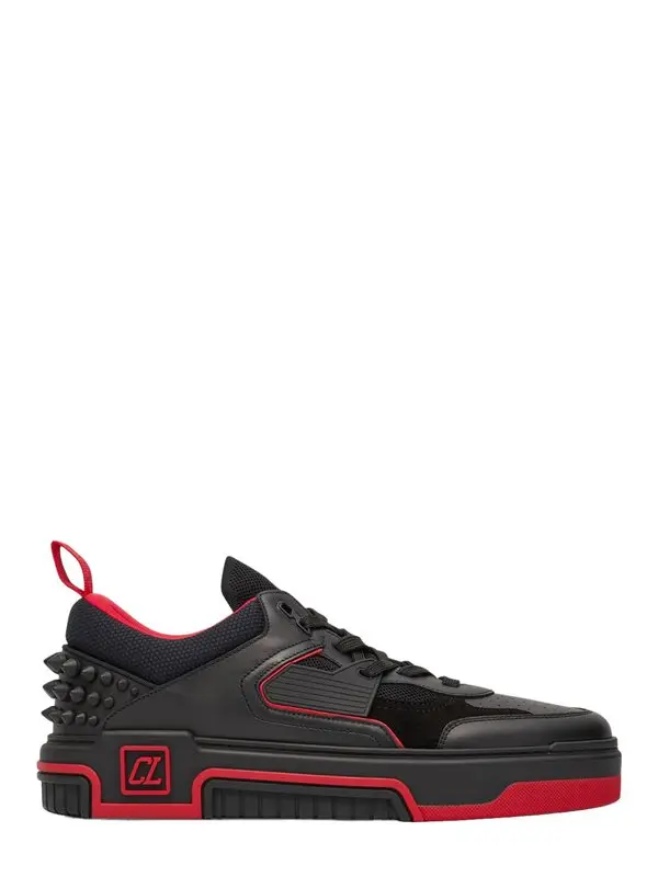 CHRISTIAN LOUBOUTIN Astroloubi Cl Monogram Low-top Sneakers - Black/red