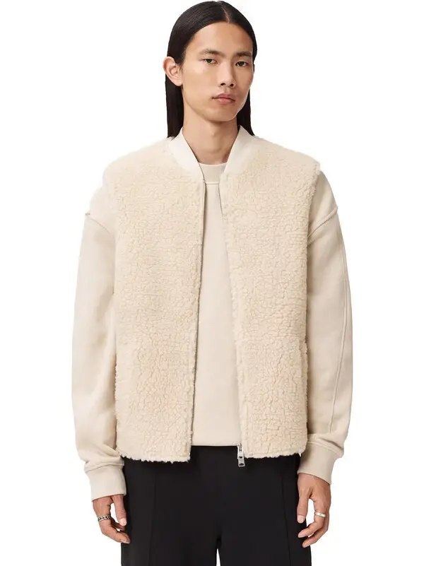 ALLSAINTS Otis Sherpa Vest - Bone White