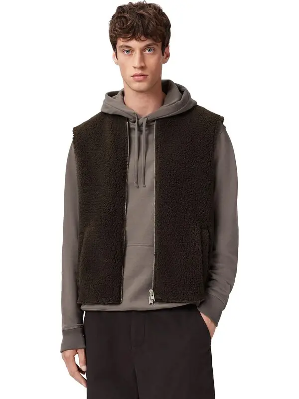 ALLSAINTS Otis Sherpa Vest - Green