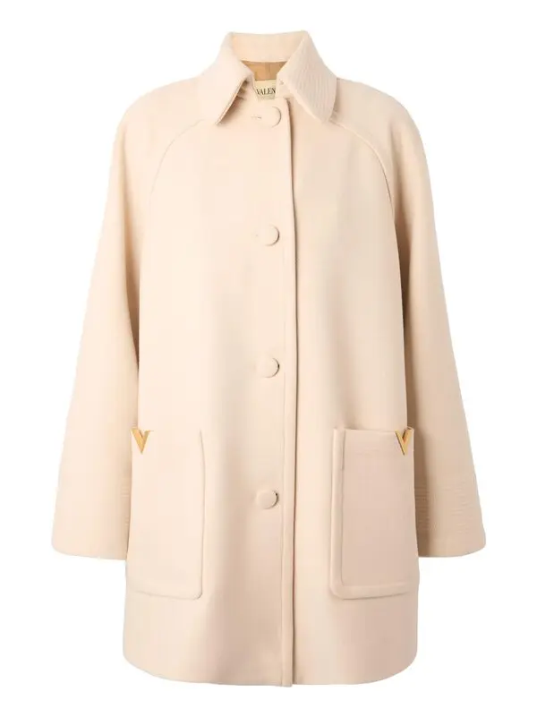 Valentino Garavani Embellished Wool Coat - Cream