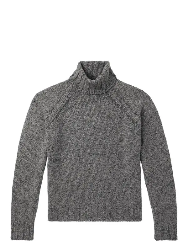 Zegna Cashmere And Wool-blend Rollneck Sweater - Gray