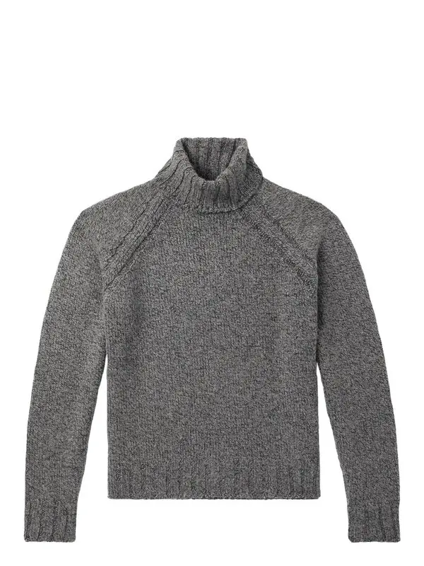 Zegna Cashmere And Wool-blend Rollneck Sweater - Gray