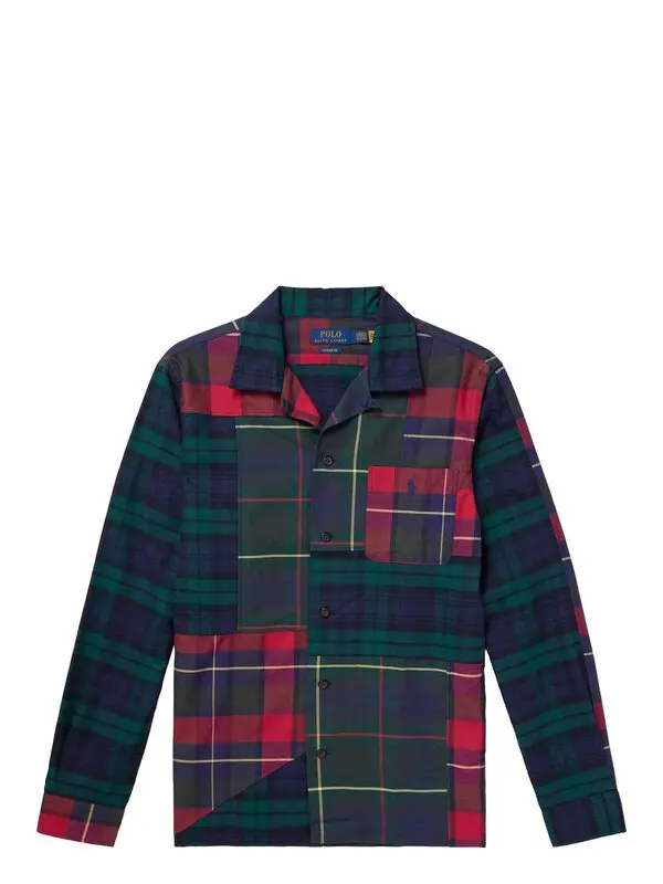 Polo Ralph Lauren Patchwork Checked Cotton-flannel Shirt - Green