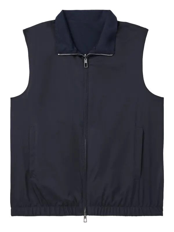 Loro Piana Slim-fit Reversible Storm System® Windwish™ Gilet - Blue