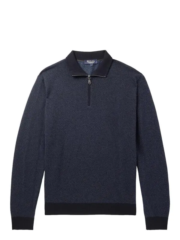 Loro Piana Roadster Cashmere Half-zip Sweater - Blue