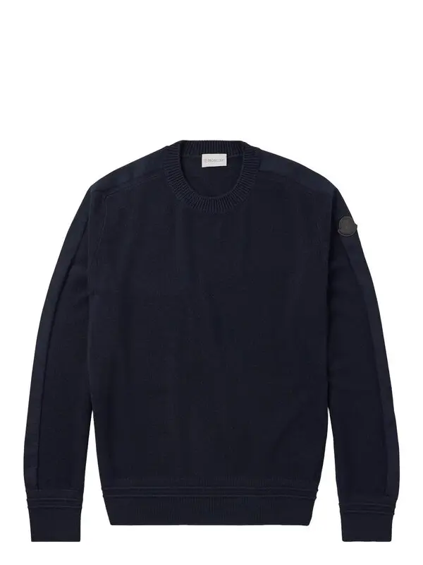 Moncler Logo-appliquéd Wool Sweater - Blue