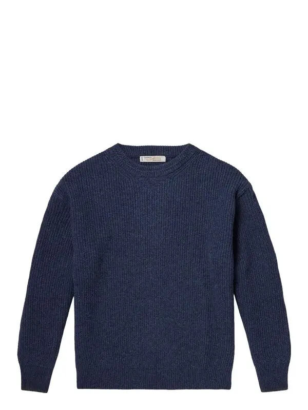 FRIZMWORKS Patch Wool-blend Sweater - Blue
