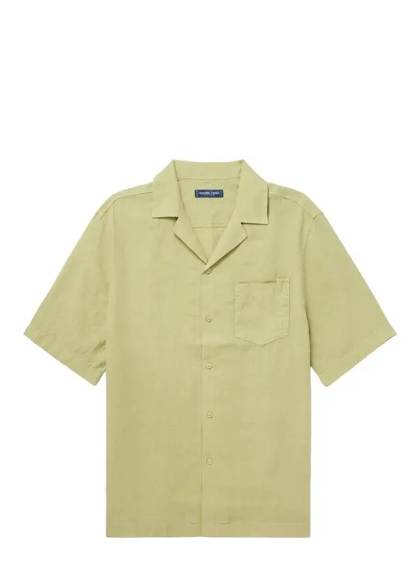 Frescobol Carioca Angelo Camp-collar Linen Shirt - Green