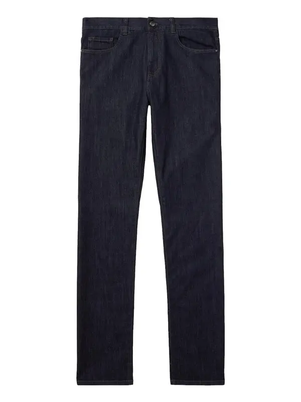 Canali Slim-fit Stretch Jeans - Blue