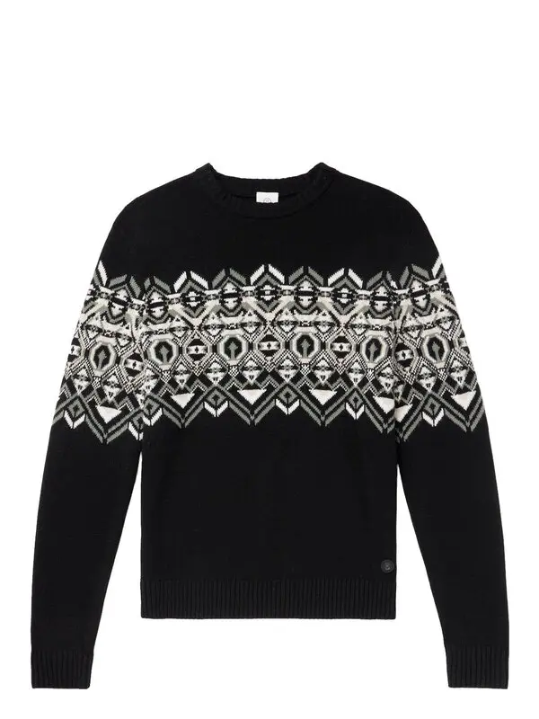 Bogner Luci Fair Isle Virgin Wool Sweater - Black