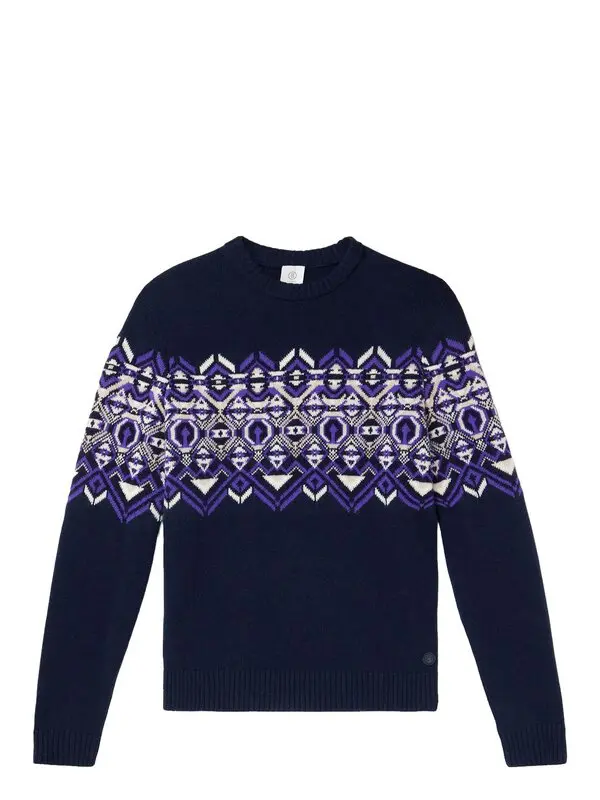 Bogner Luci Fair Isle Virgin Wool Sweater - Blue