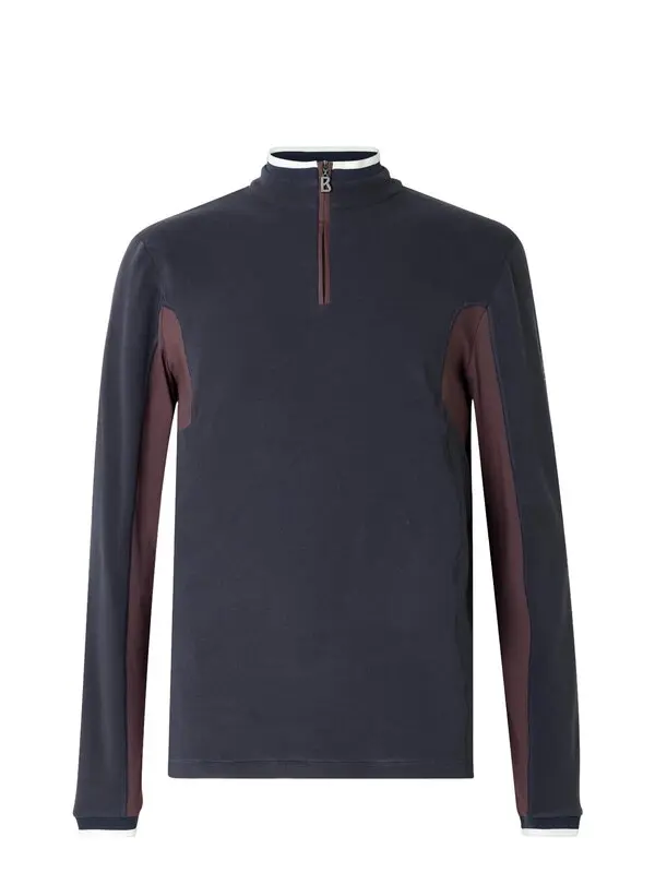 Bogner Giacomo Fleece And Jersey Half-zip Ski Base Layer - Blue
