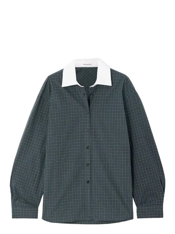 THE FRANKIE SHOP Hylan Oversized Checked Shirt - Gray