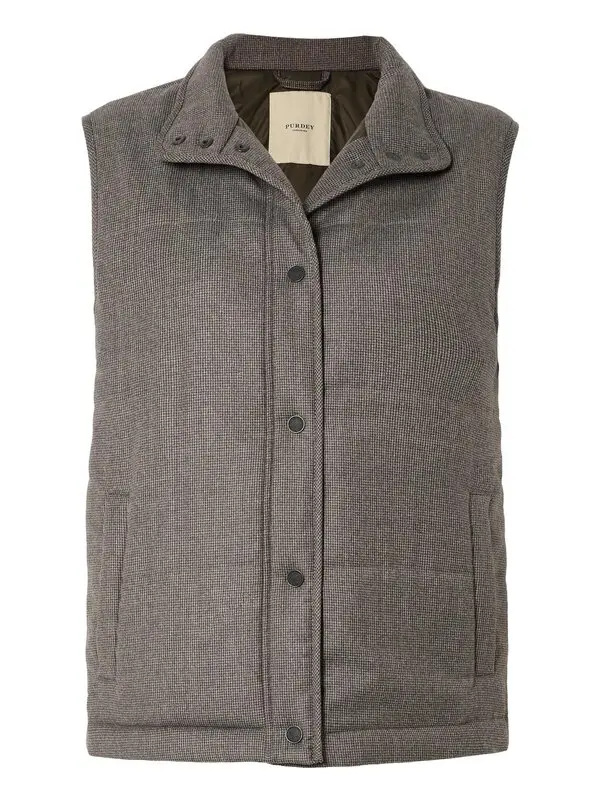 Purdey Eccleston Checked Padded Gilet - Gray