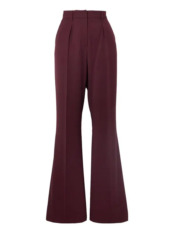 Max Mara Pleated Wool-twill Straight-leg Pants - Burgundy