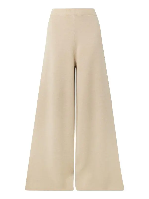 Max Mara Judy Wool And Cashmere-blend Wide-leg Pants - Neutrals