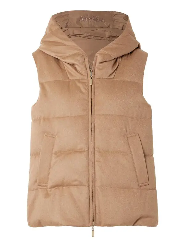 Max Mara Cube Hooded Reversible Vest - Brown