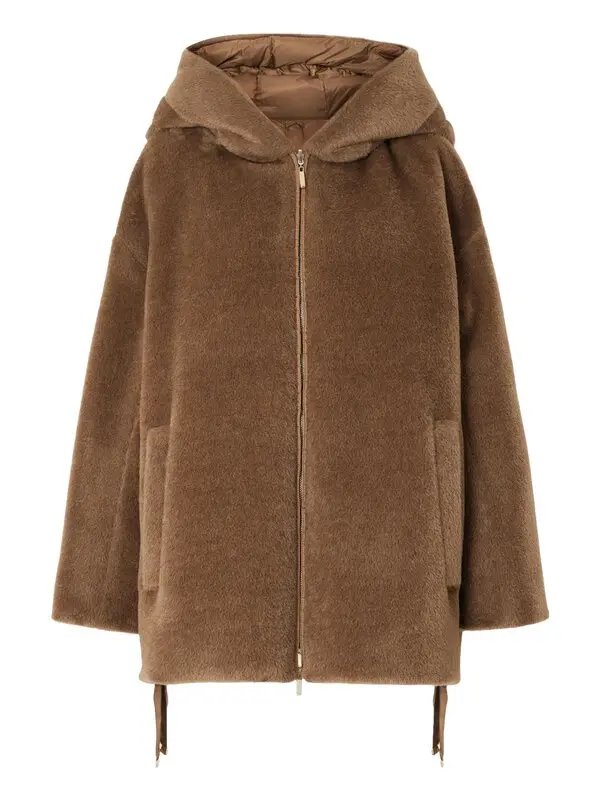 Max Mara The Cube Olivia Reversible Alpaca And Wool-blend Down Jacket - Brown
