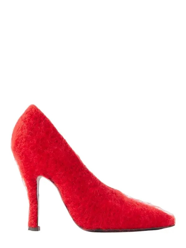 Magda Butrym Loom Tweed Stiletto Pumps - Red