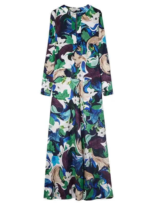 MARY KATRANTZOU Carrington Printed Jersey Maxi Dress - Blue