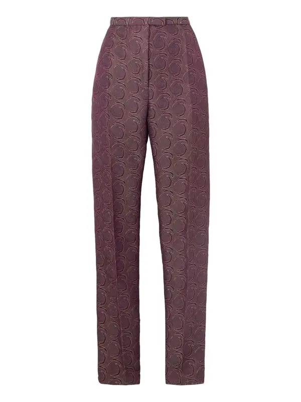 Dries Van Noten Jacquard Skinny Pants - Purple