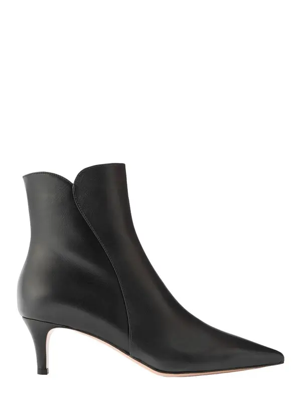 GIANVITO ROSSI Levy 55 Leather Ankle Boots - Black