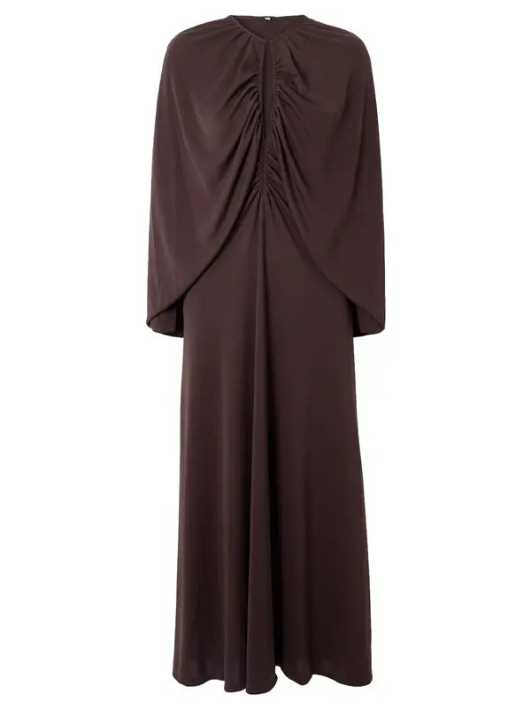 Johanna Ortiz Silent Solstice Cape-effect Midi Dress - Brown