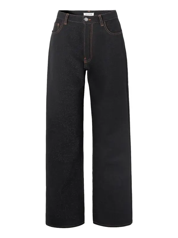 Alaïa Straight-leg Stretch Cotton-blend Jeans - Black