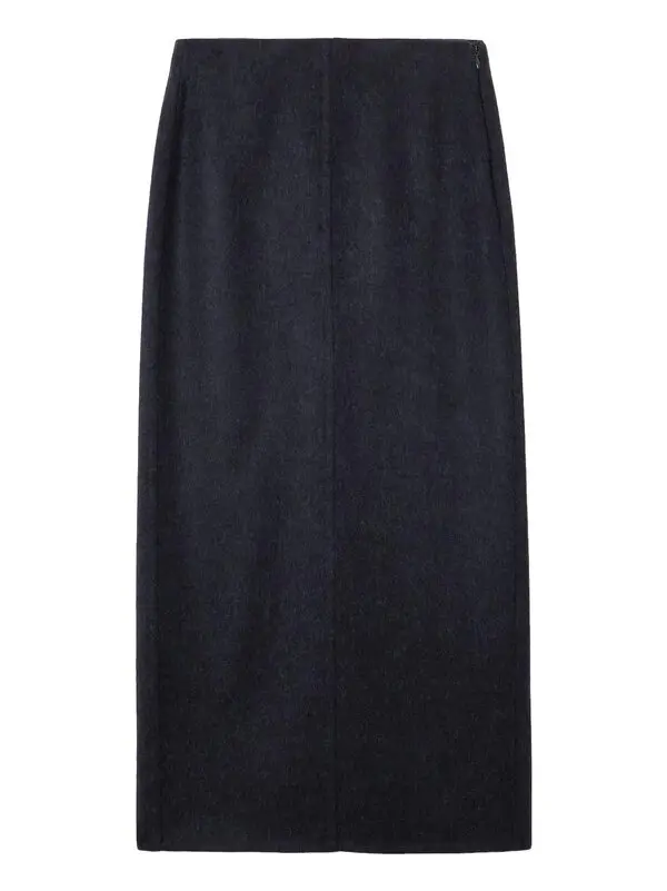 Brunello Cucinelli Wool Midi Skirt - Blue