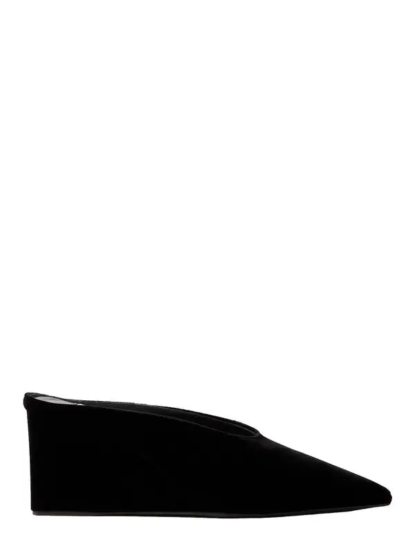 Alaïa 75 Velvet Wedge Mules - Black