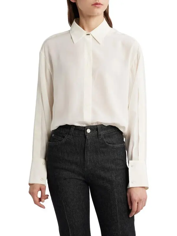 BOSS Binaliati Friday Silk Shirt - Open Wht
