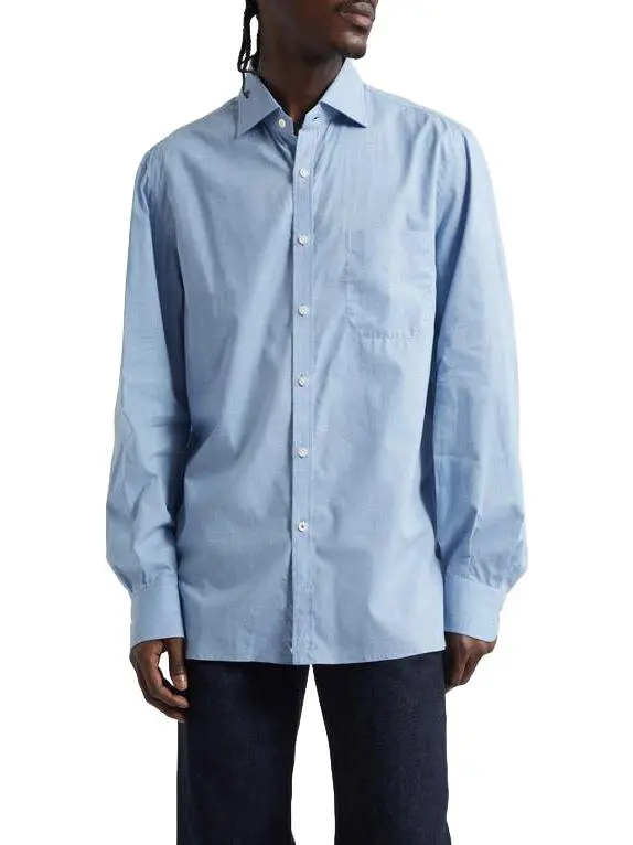 Isaia Cotton Button-up Shirt - Light Blue 05