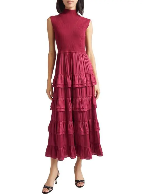 Derek Lam 10 Crosby Klea Tiered Maxi Dress - Carmine