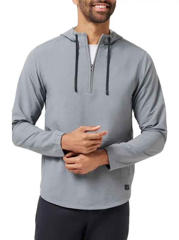 Travis Mathew Valley View Quarter-zip Hoodie - Heather Grey