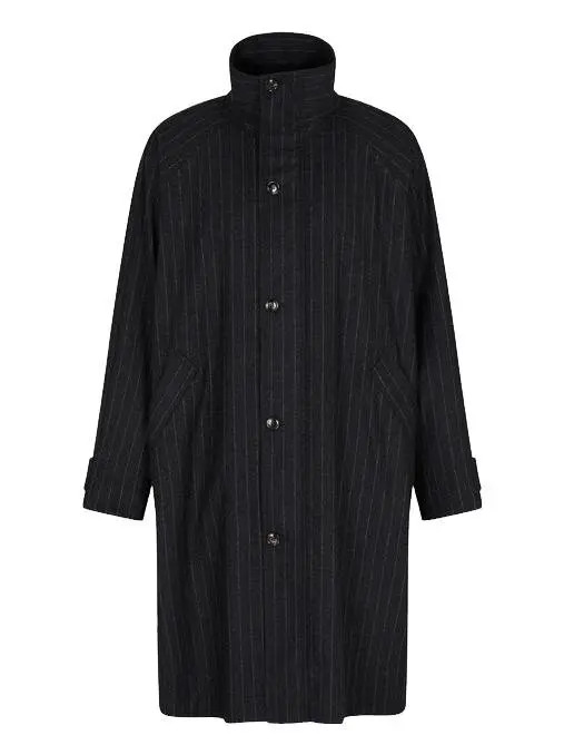 Giorgio Armani Pinstriped Cashmere And Wool-blend Coat - Stripe