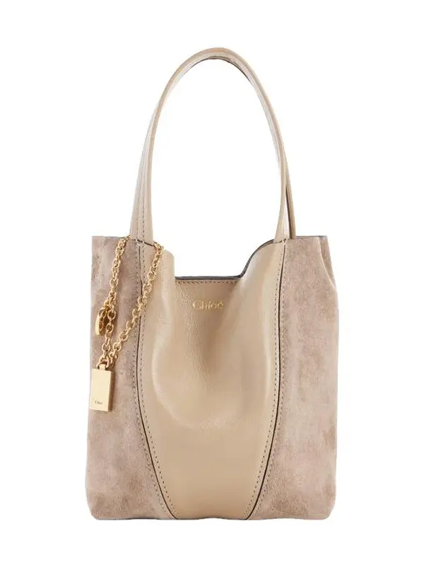 Chloé Medium Spin Leather & Suede Tote - Boyish Brown