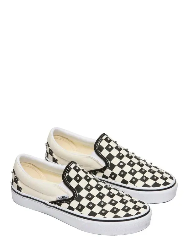 VANS Classic Slip-on Sneakers - Checkerboard Rhinestone Black