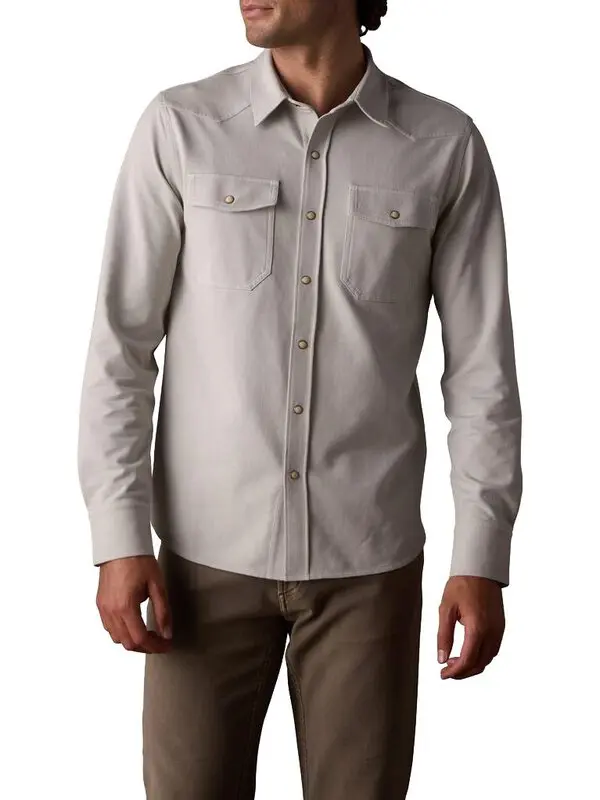 THE NORMAL BRAND Tentoma Cotton Stretch Twill Snap-up Western Shirt - Dawn Blue